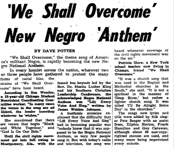 The Evolution of “We Shall Overcome:” from the Civil Rights Movement to ...