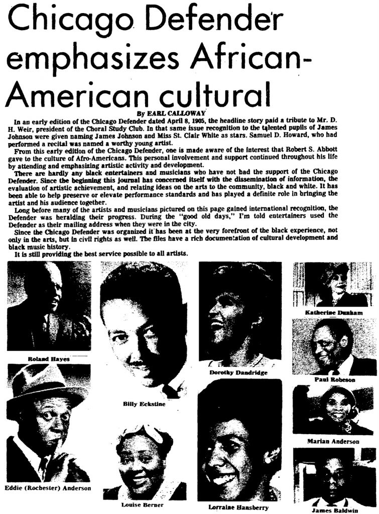 The Chicago Defender: Emphasizing Black Music | Music 345: Race ...