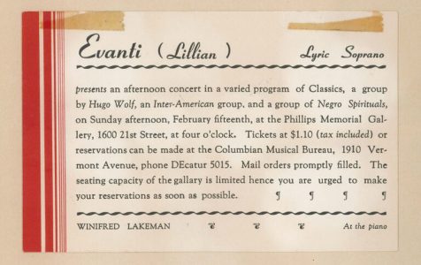 Lilian Evanti at the Phillips Memorial Gallery | Music 345: Race ...