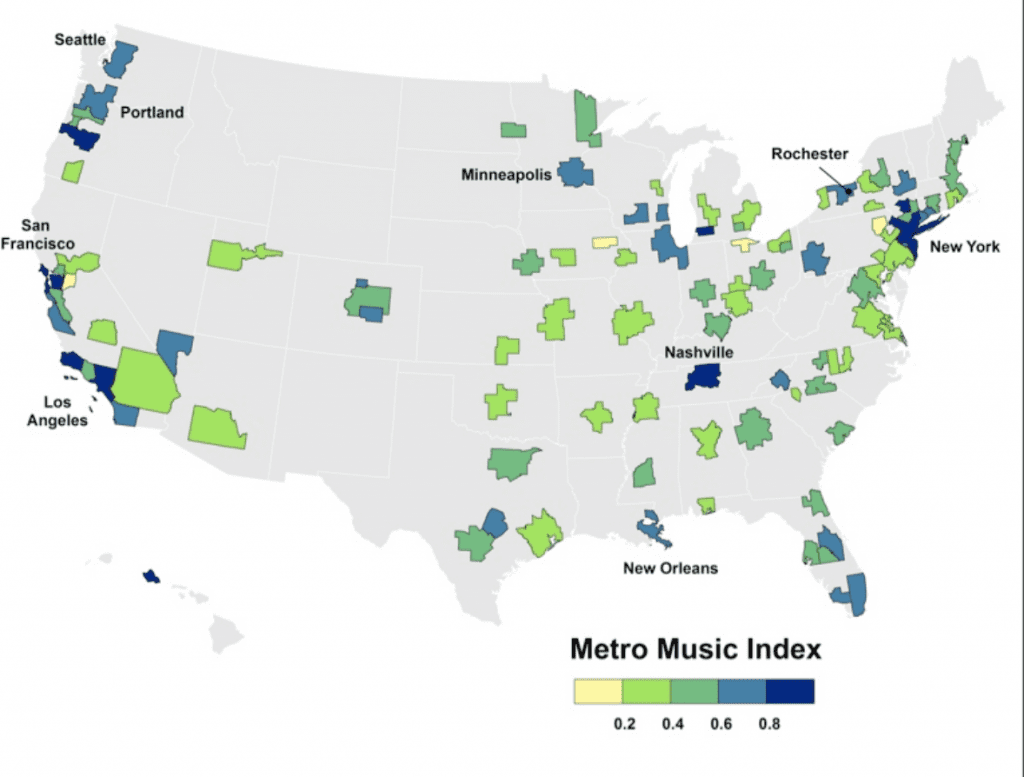 The Geography of America’s Music Scenes | Musical Geography